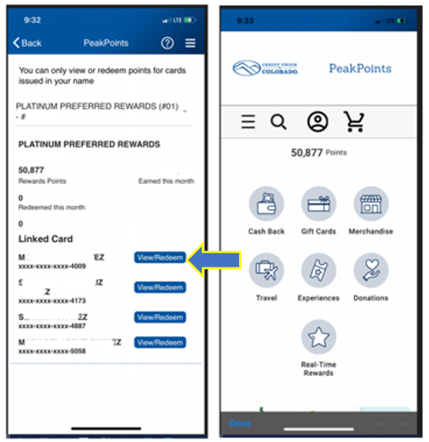 How do I access PeakPoints through online banking on my phone? | Credit ...